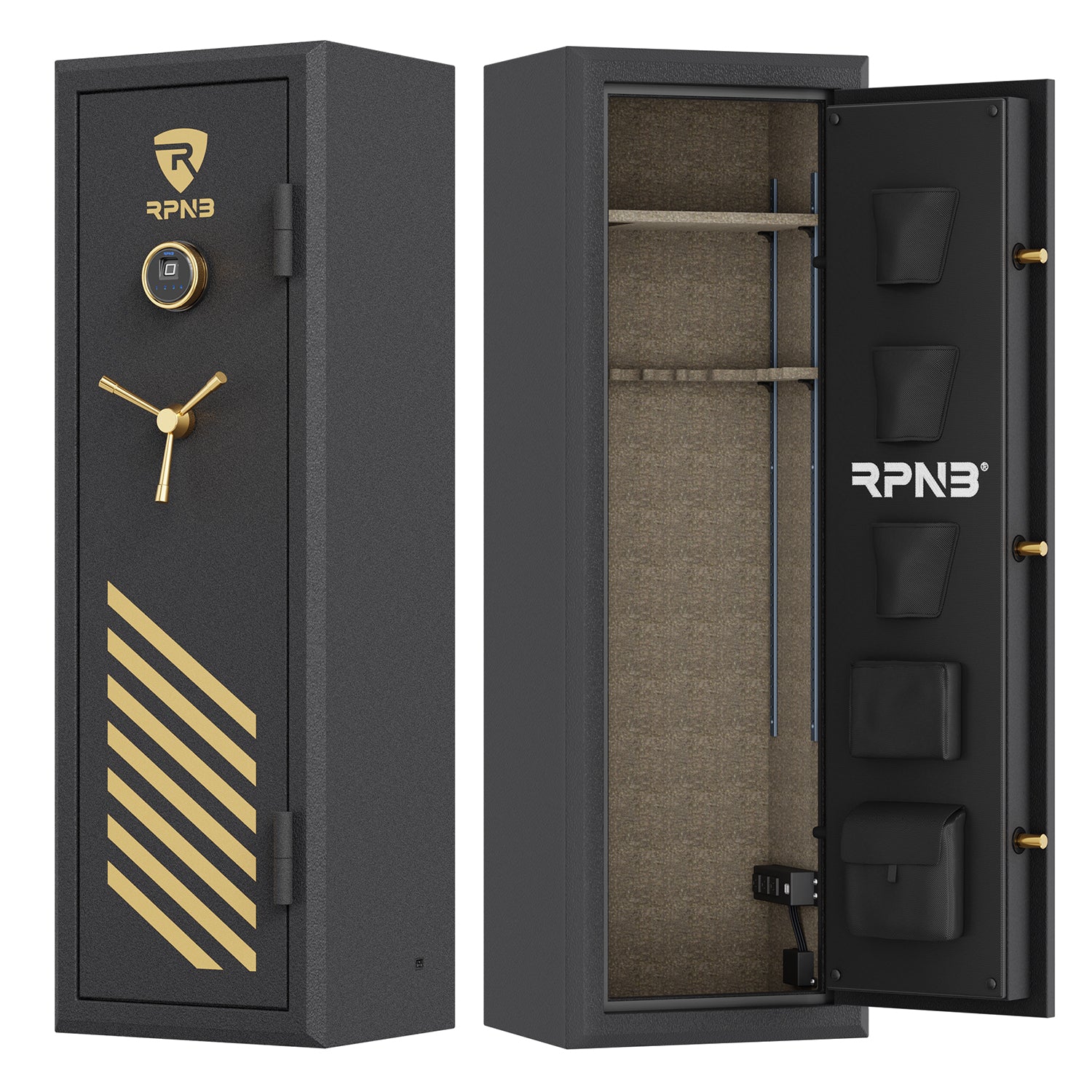 RPNB RPFS10-B 10 Gun Fireproof Biometric Gun Safe Black - Safe and ...