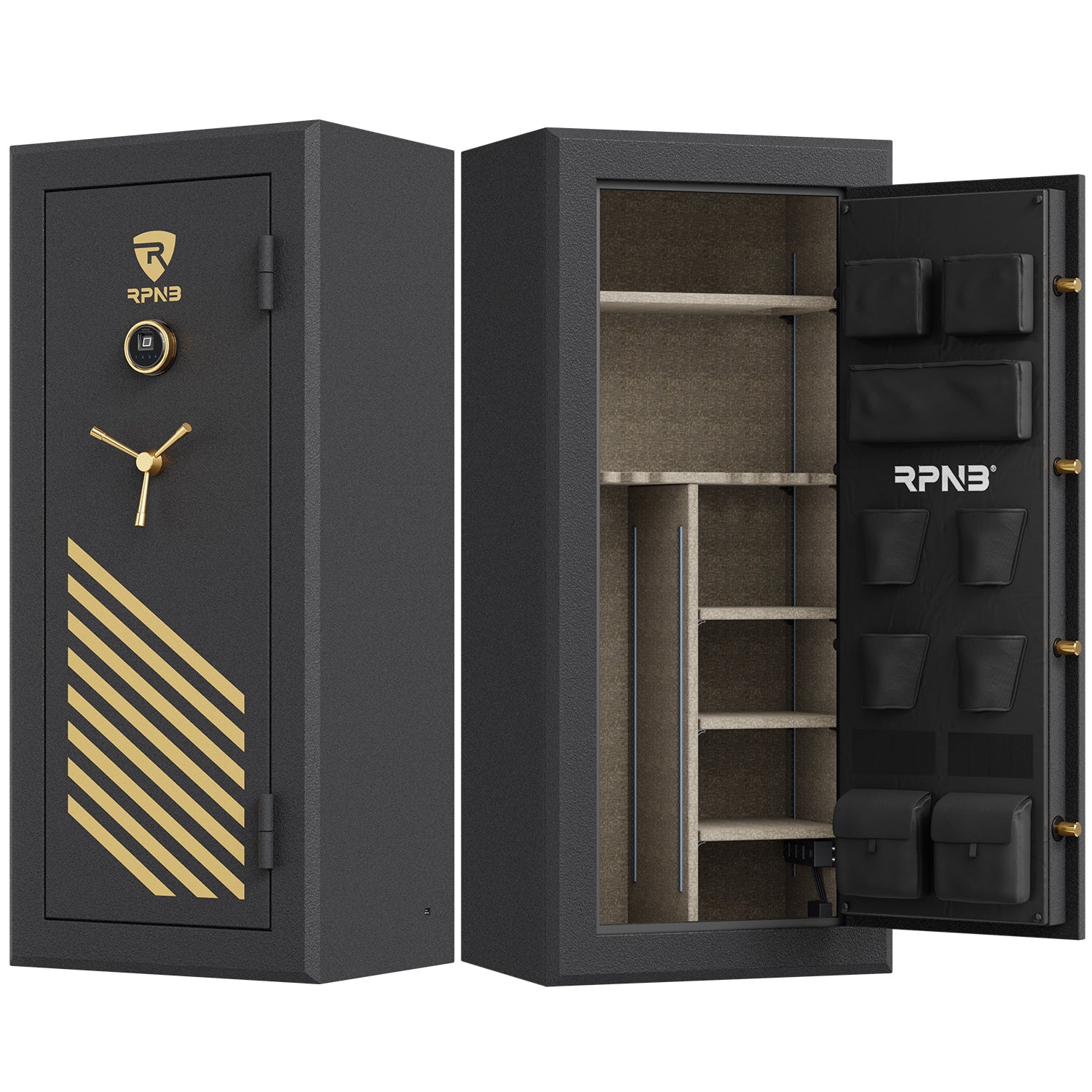 RPNB RPFS24-B 24 Gun Fireproof Biometric Gun Safe Black - Safe and ...