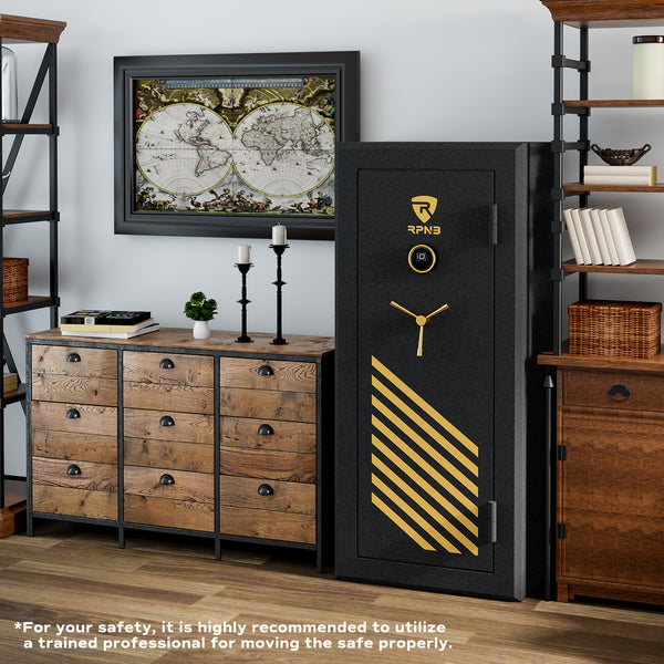 RPNB RPFS24-B 24 Gun Fireproof Biometric Gun Safe Black - Safe and ...