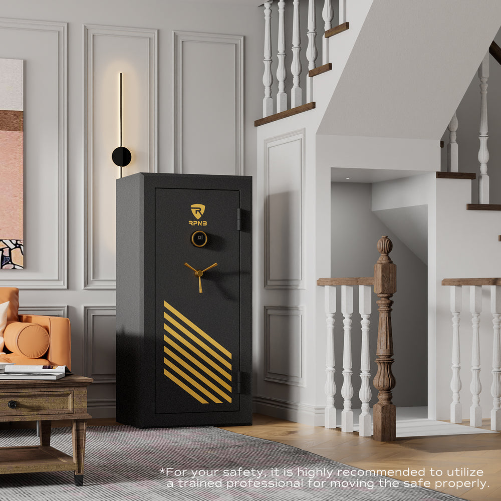 RPNB RPFS30-B 30 Gun Fireproof Biometric Gun Safe Black - Safe and ...