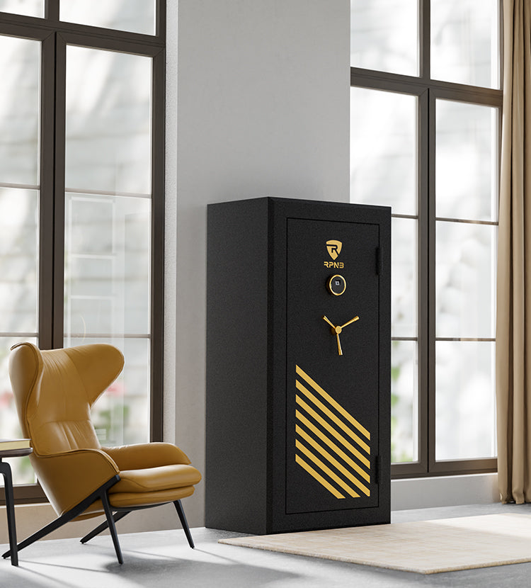 RPNB RPFS30-B 30 Gun Fireproof Biometric Gun Safe Black - Safe and ...