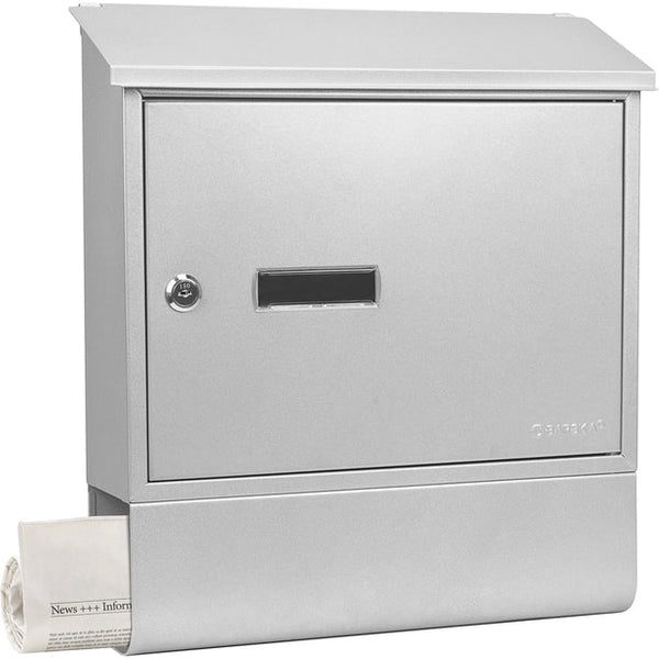 Barska CB13698 Contemporary Wall Mount Mailbox with Newspaper Bucket ...