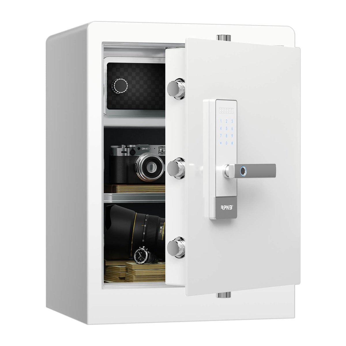 RPNB RPHS60W Smart Touch Screen Biometric Fingerprint Security Safe Wh ...