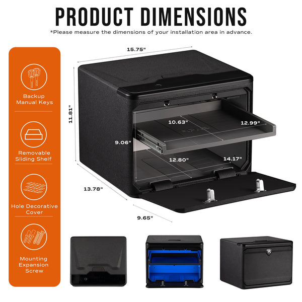 RPNB RP2009 Fingerprint High Capacity Dual-Layer Handgun Safe with Bio ...