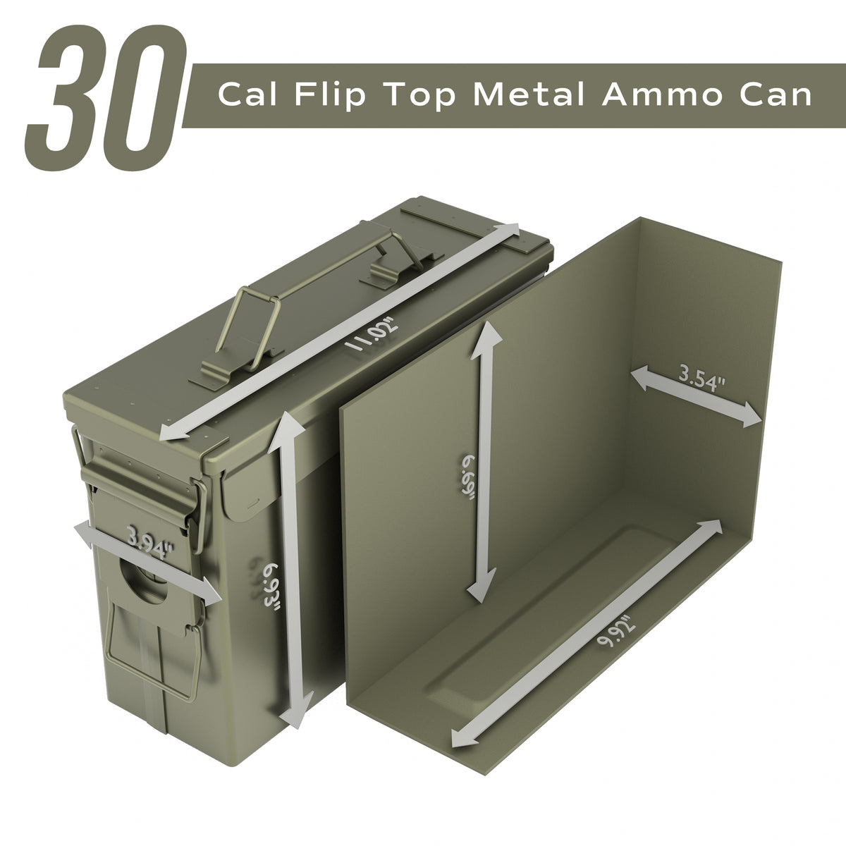 RPNB AM191 Metal Ammo Can .30 Cal Military Heavy Gauge Water Resistant - Safe and Vault Store.com