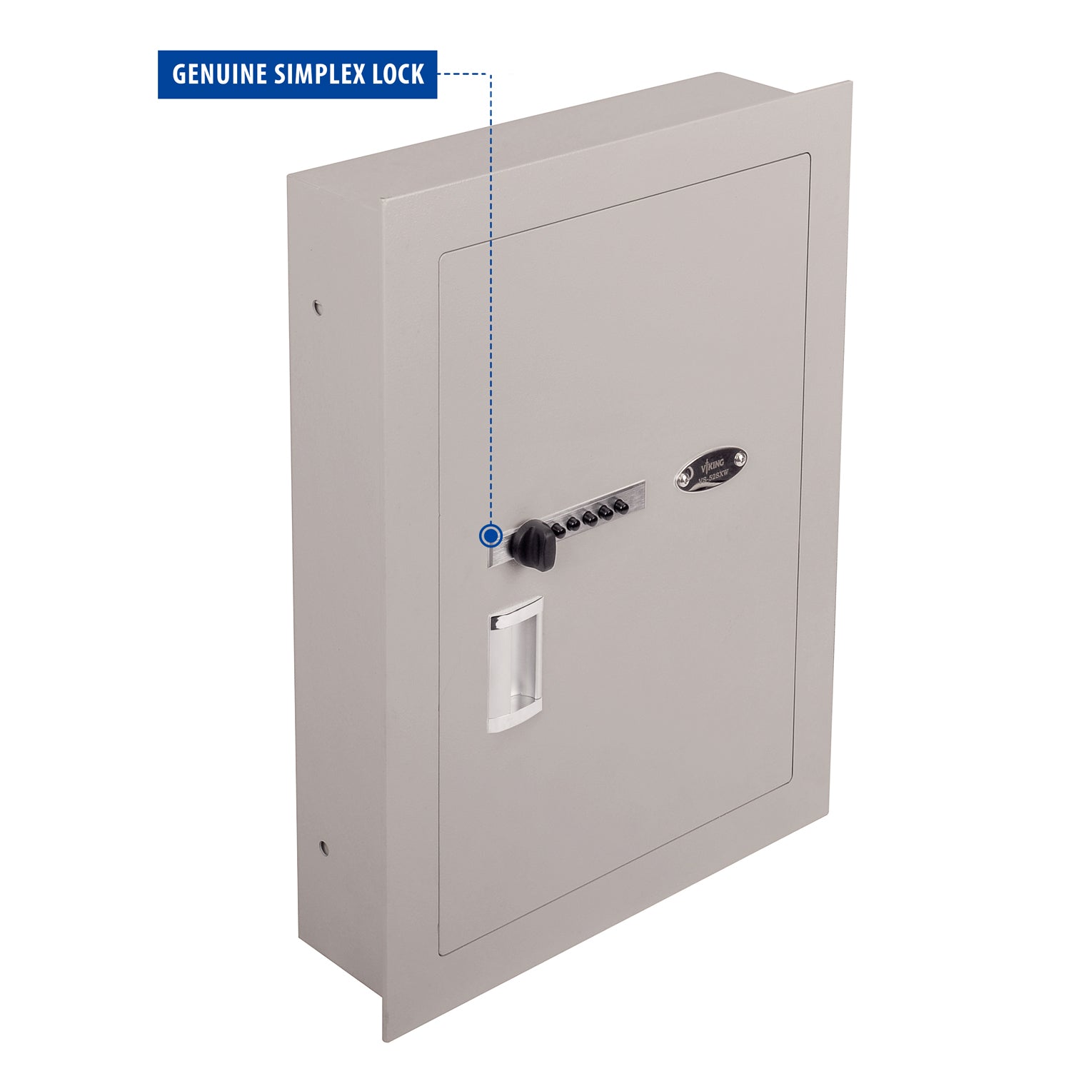 Viking VS-52SXW Mechanical Hidden Wall Safe with Simplex Lock White ...
