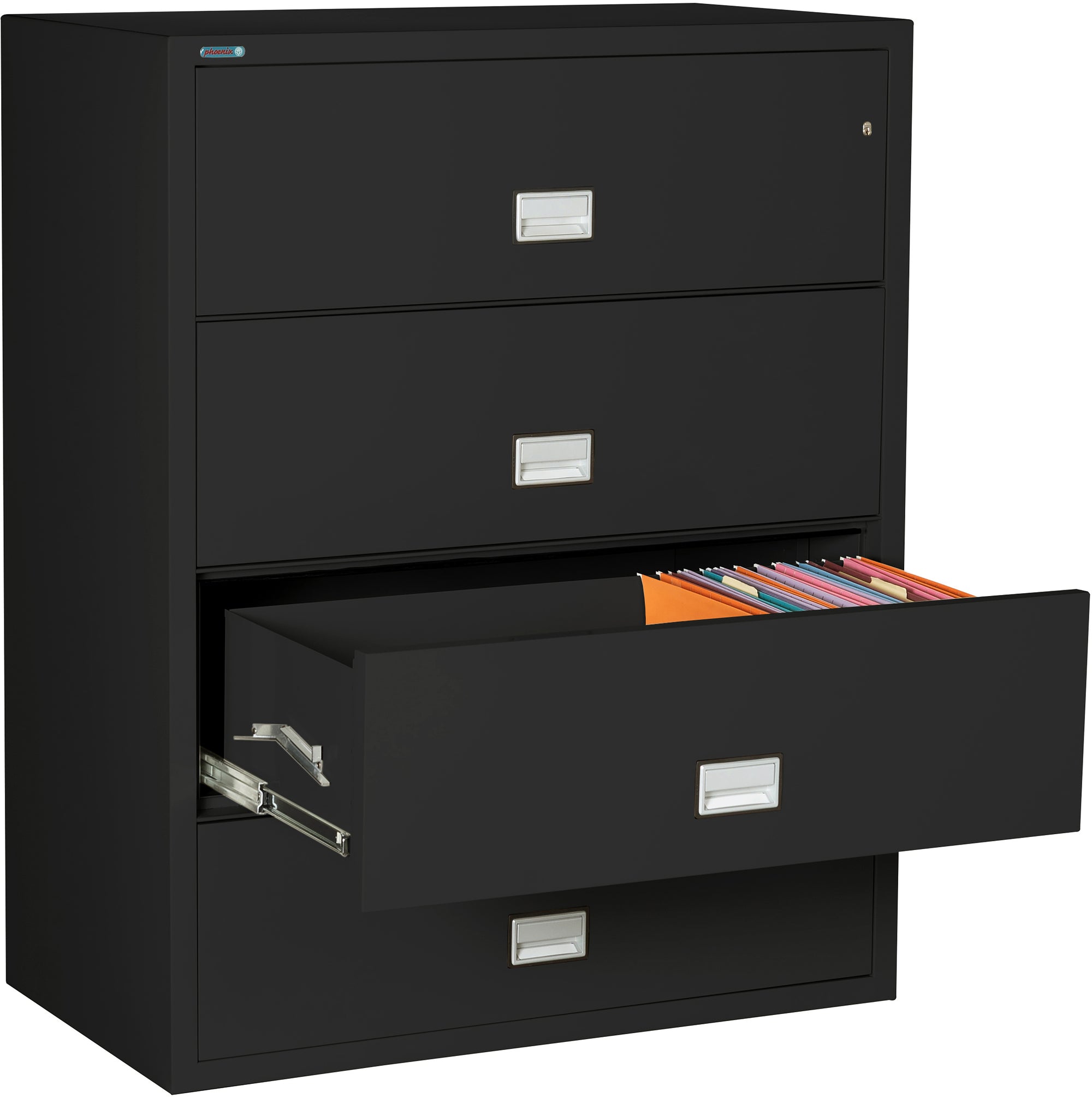 Phoenix Safe LAT4W44 44" 4 Drawer Lateral Size Fire File Cabinet - Safe ...