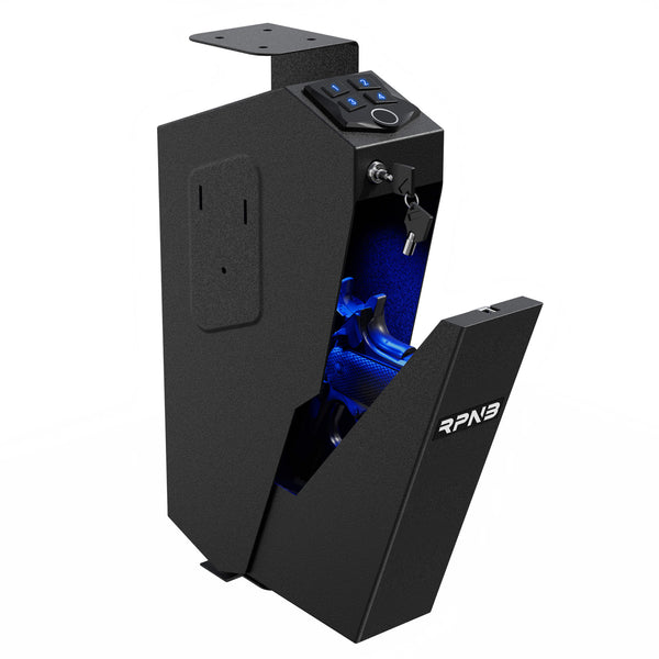 RPNB RP311F Fingerprint Handgun Safe with Quick Access Drop Down Lid ...