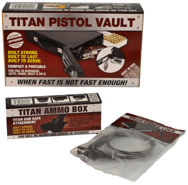 Titan Security Portable Quick Access Vehicle Handgun Safe Bundle - Safe ...