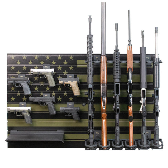 Hold Up Displays American Flag Gun Wall Olive Drab Green HD93-GF - Safe ...