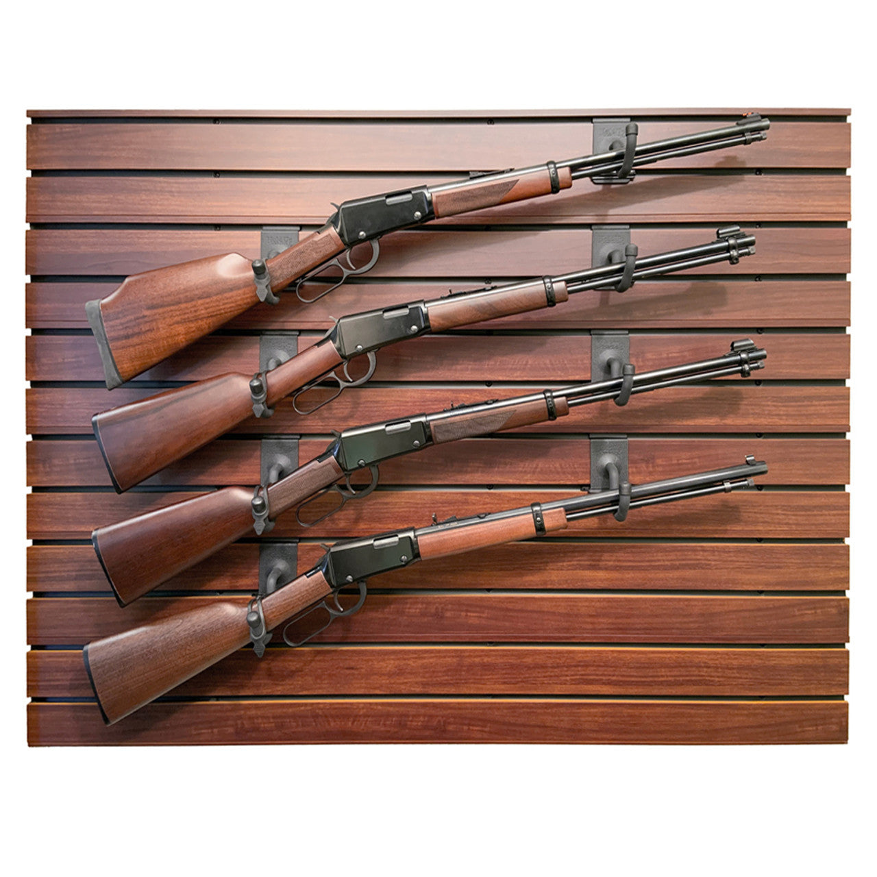 Hold Up Displays Four Rifle Wall Display Walnut HD101-BW - Safe and ...
