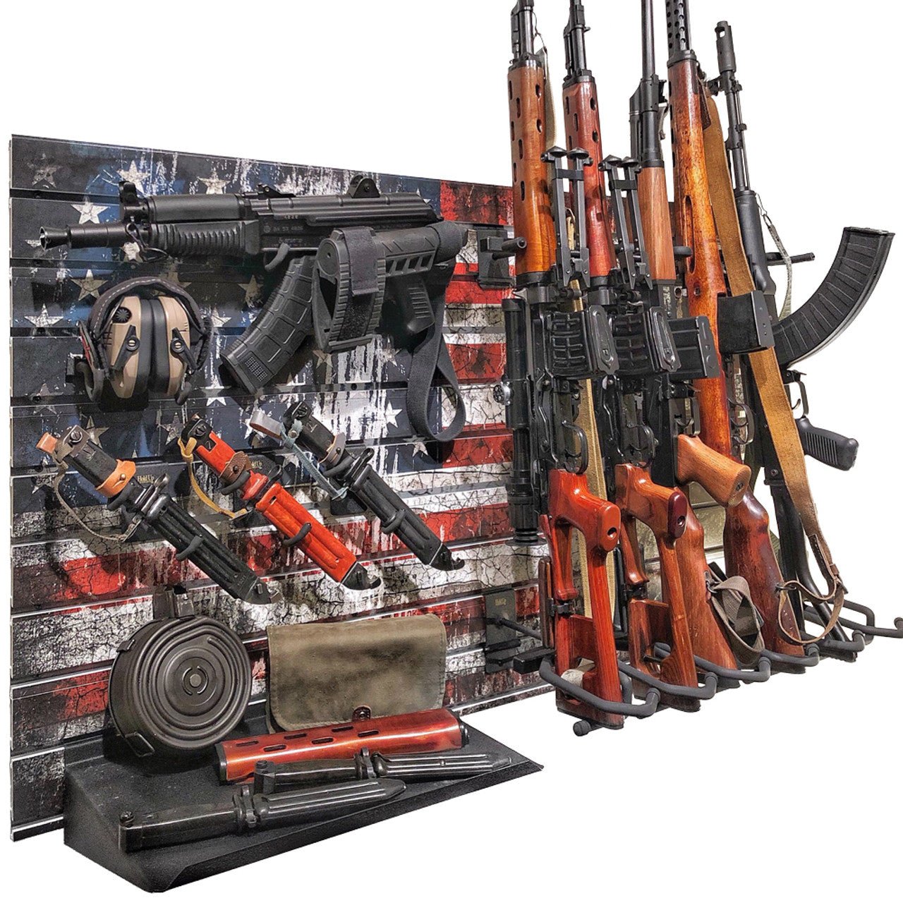 Hold Up Displays American Flag Gun Wall Bundle for 6 Rifles and 6 Pist ...