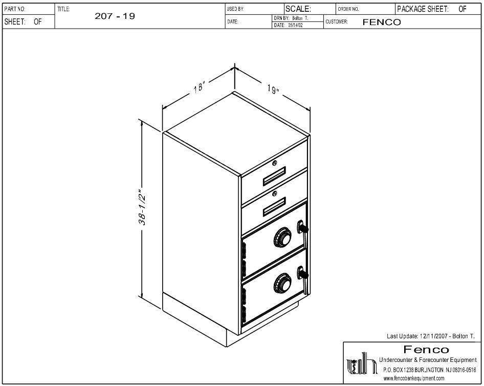 Fenco F-207 Pedestal Unit with 2 Locking Box Drawers and 2 Steel Plate ...