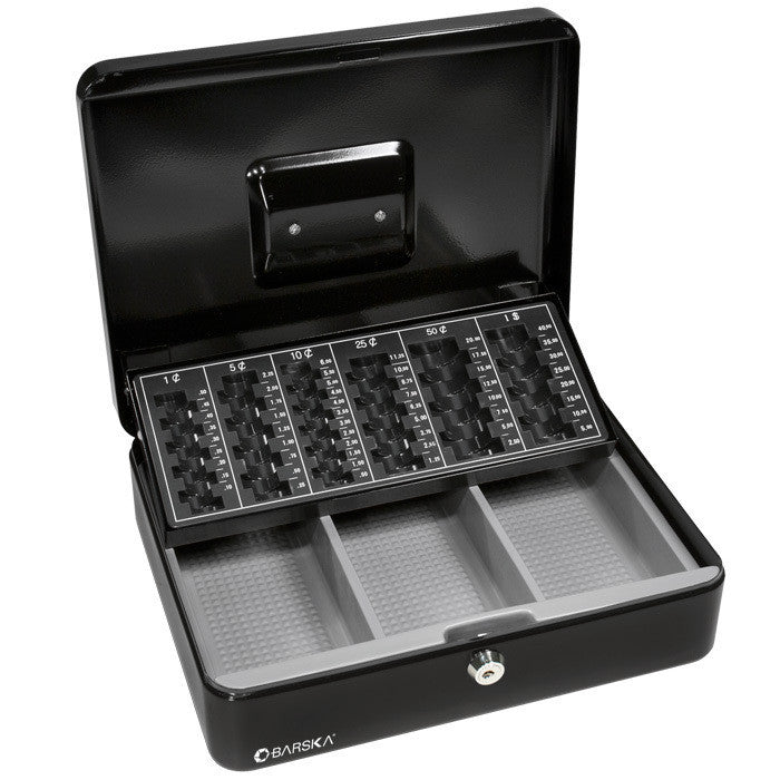 Barska CB11790 Key Lock Cash Box With Coin Tray - Safe and Vault Store.com