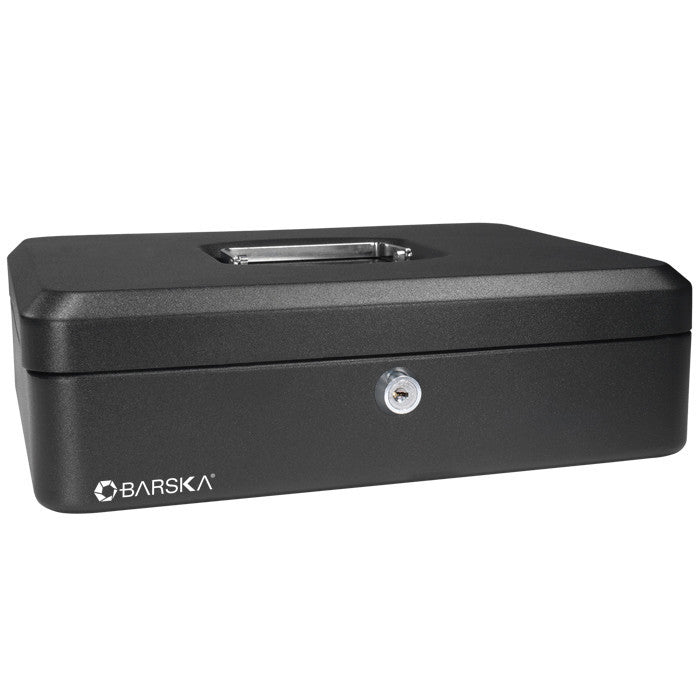 Barska CB11834 12" Cash Box with Key Lock - Safe and Vault Store.com