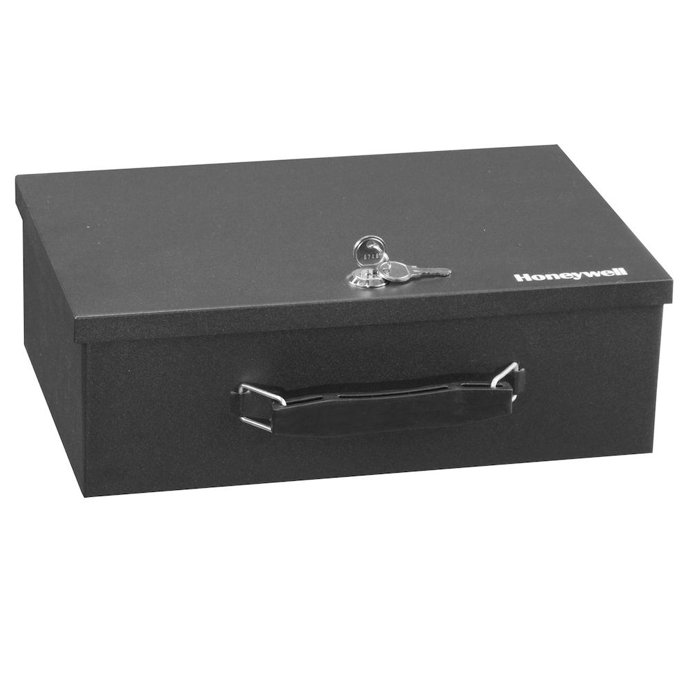 Honeywell 6104 Key Locking Fire Resistant Steel Security Box with Carr ...