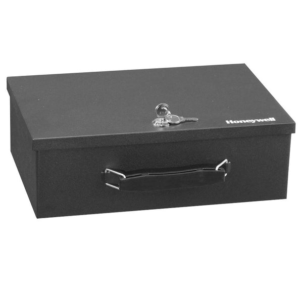 Honeywell 6104 Key Locking Fire Resistant Steel Security Box with Carr ...